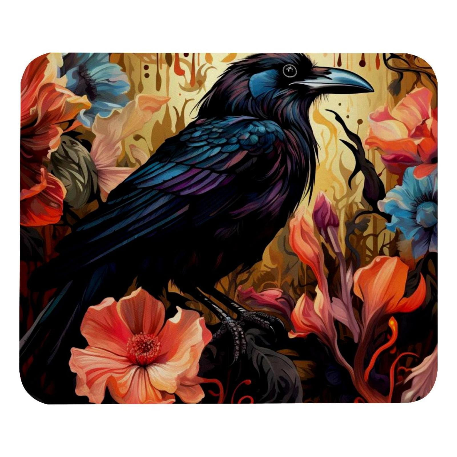 Crow Mouse Pad, Rubber Base Computer Mouse Pads for Wireless Mouse ...
