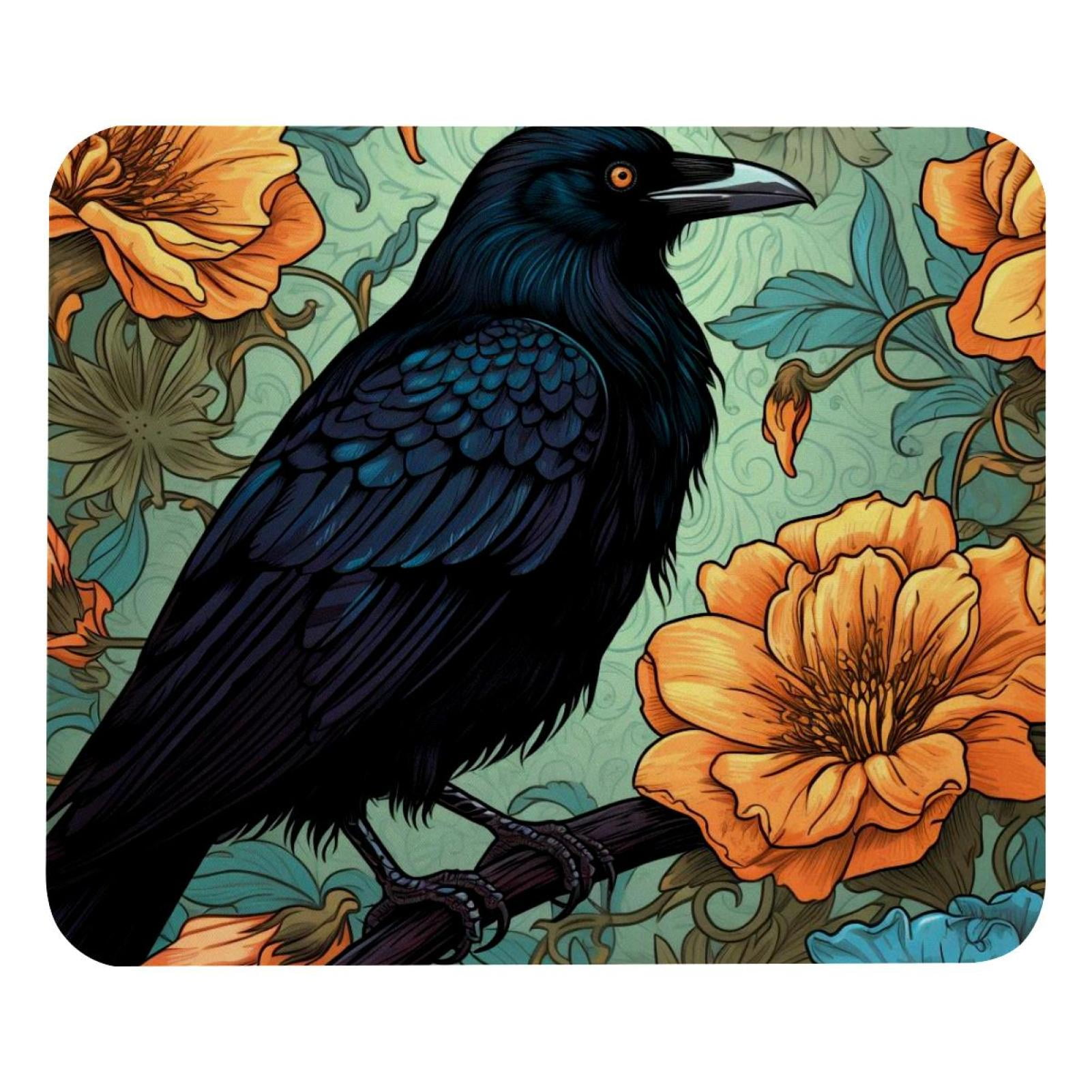 Crow Mouse Pad for Laptop Wireless Mouse Home Office Travel, Portable ...