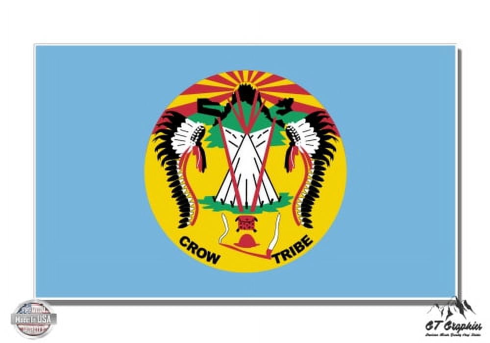Crow Nation Flag - 5" Vinyl Sticker - For Car Laptop I-Pad - Waterproof ...