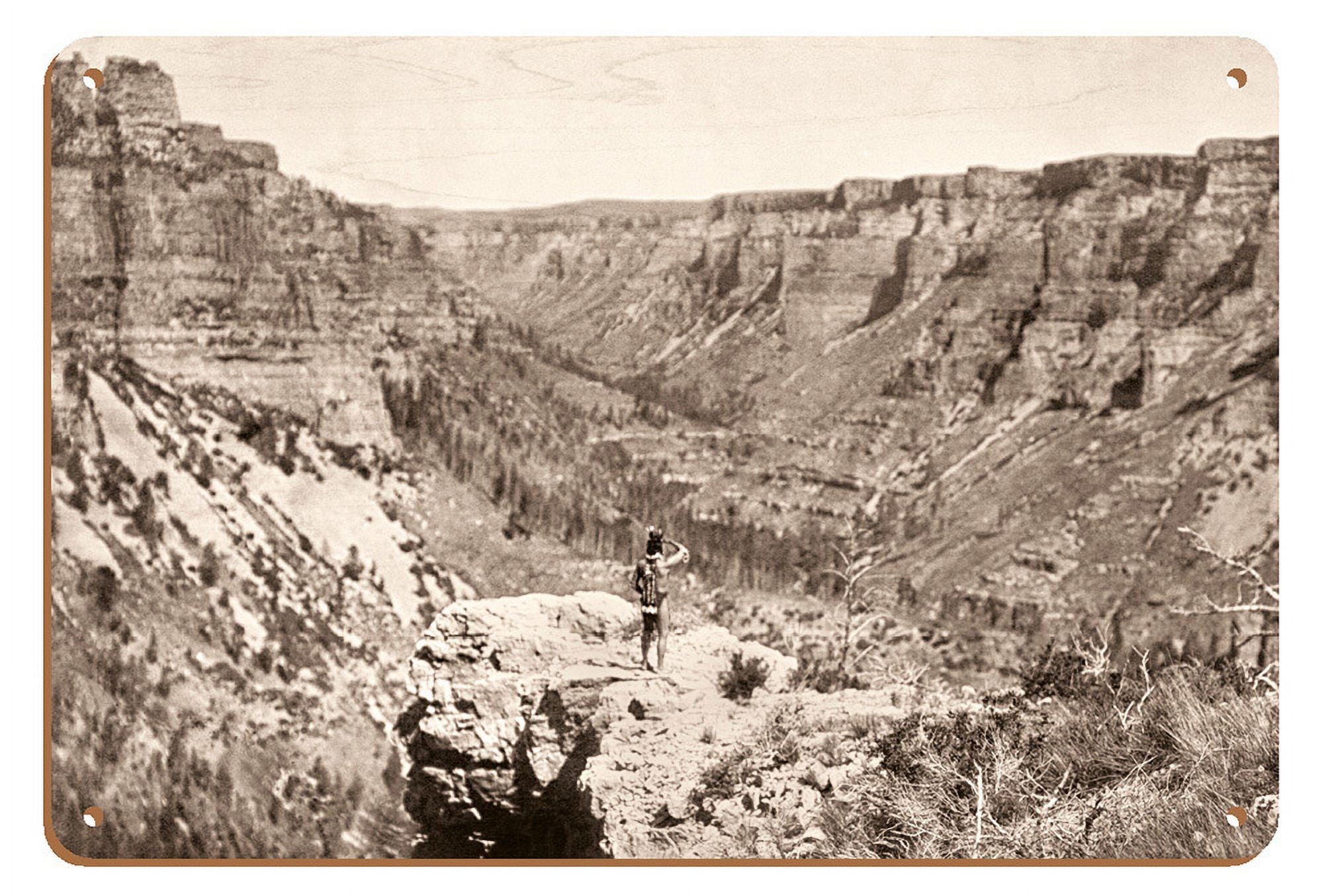 Crow Native Overlooking Black Cañon - North American Indians - Vintage ...