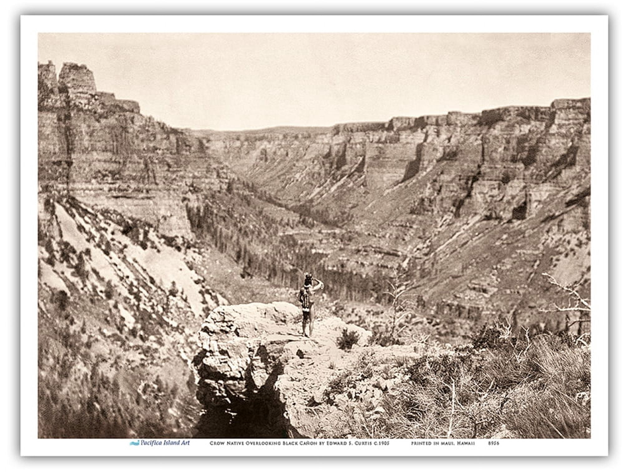 Crow Native Overlooking Black Cañon - North American Indians - Vintage ...