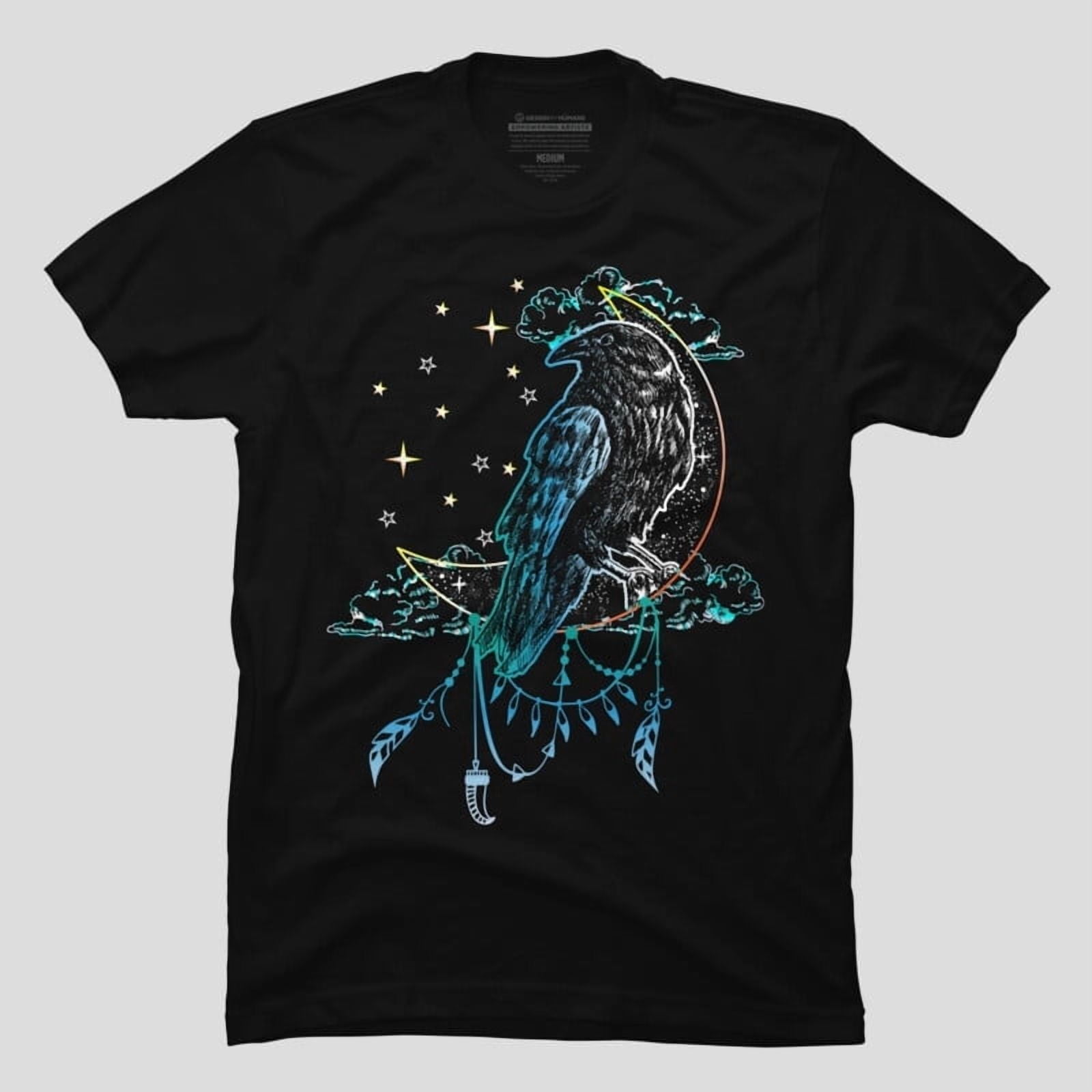 Crow On The Moon Black Raven Gothic Dark Fantasy H27092 T-Shirt, for ...