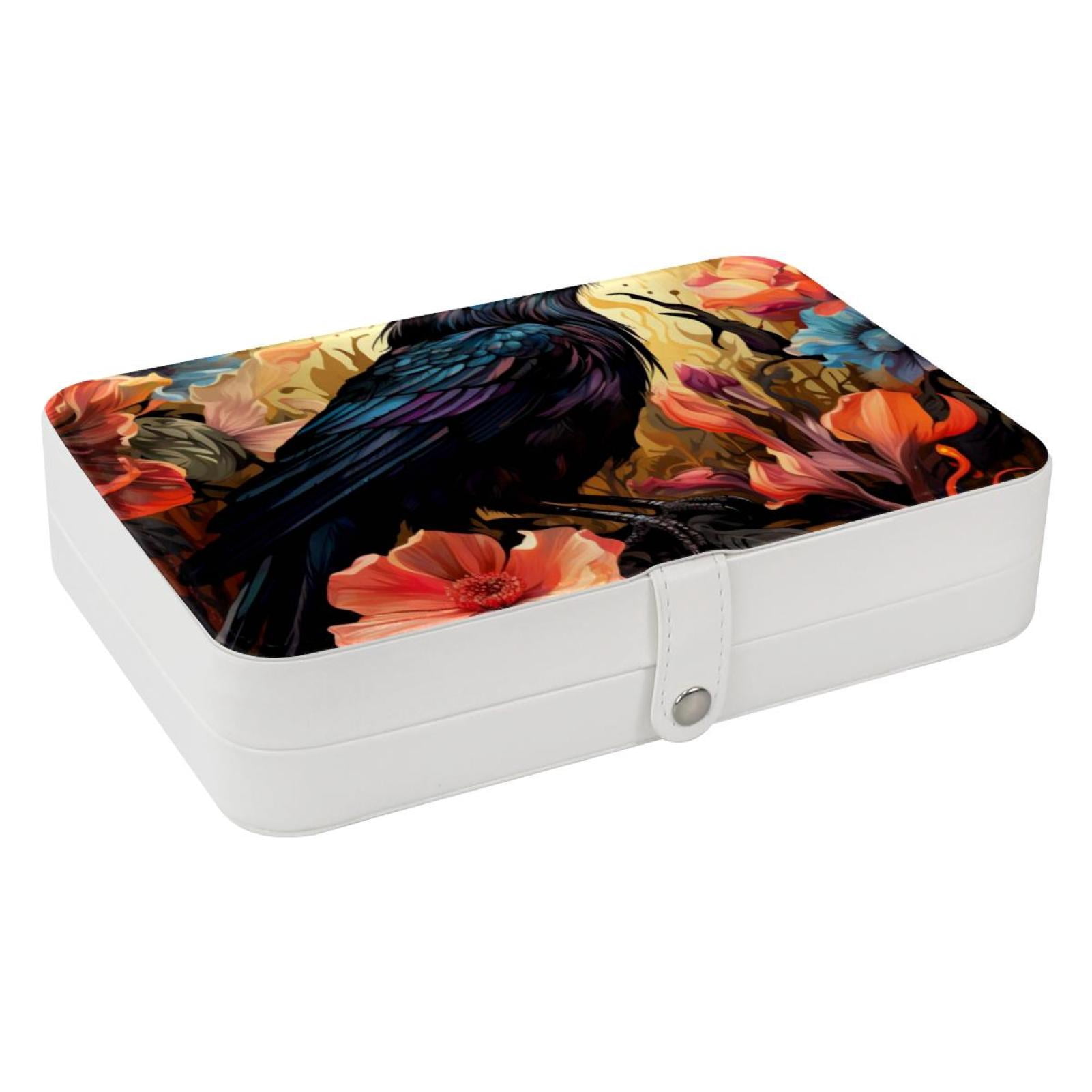 Crow PU Leather Jewelry Box with Removable Compartment - Portable ...