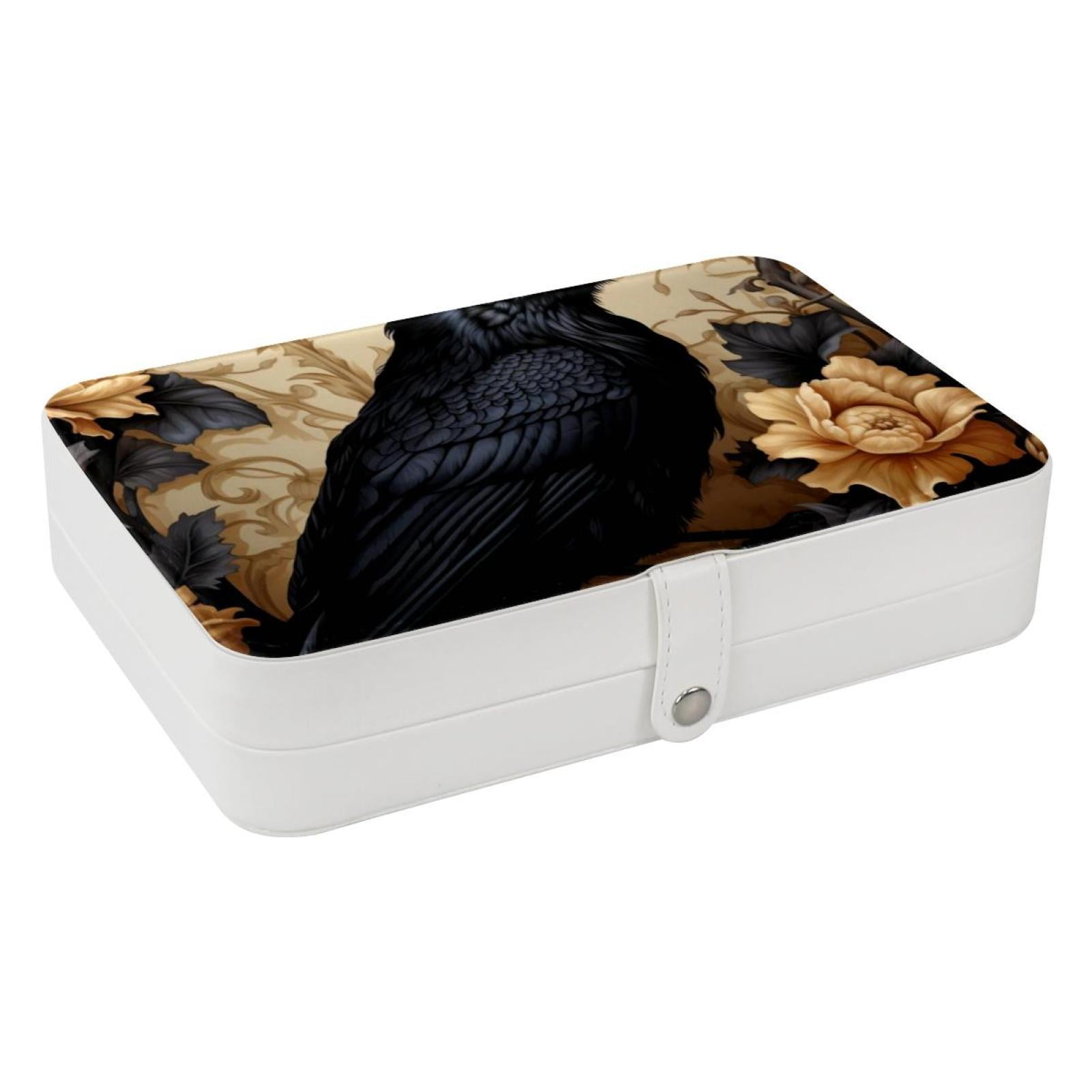 Crow PU Leather Jewelry Box with Removable Compartment - Portable ...
