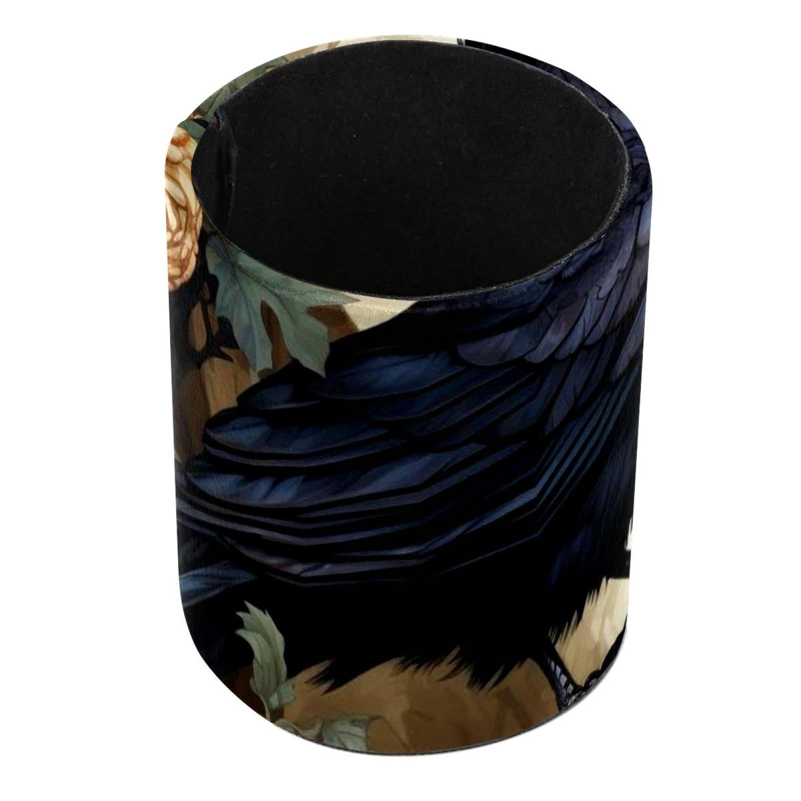 Crow PVC Leather Cylinder Pen Holder, Pen Organizer, Pencil Organizer ...