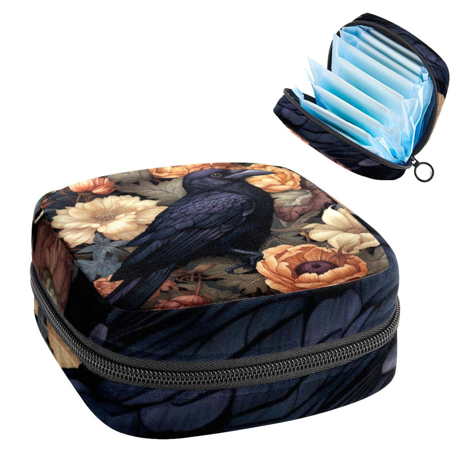 Crow Pad Bag Small Bag Canvas Pouch with Zipper Small Pouch with Zipper ...