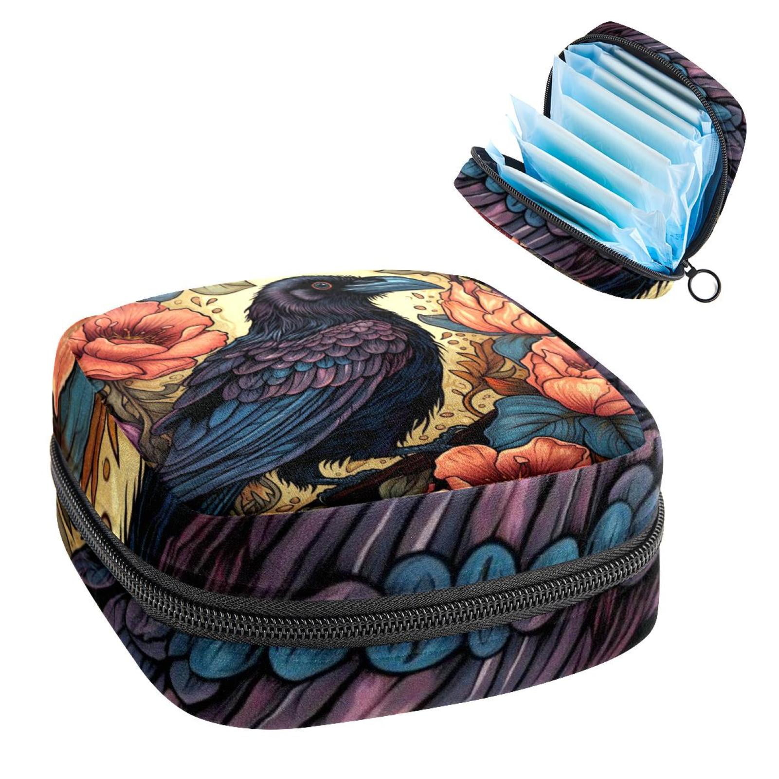 Crow Pad Bag Small Bag Canvas Pouch with Zipper Small Pouch with Zipper ...