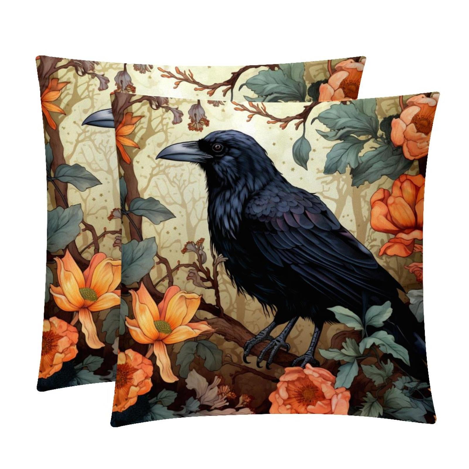 Crow Patterns for Home Decor, Covers Available in 16x16, 18x18, and ...