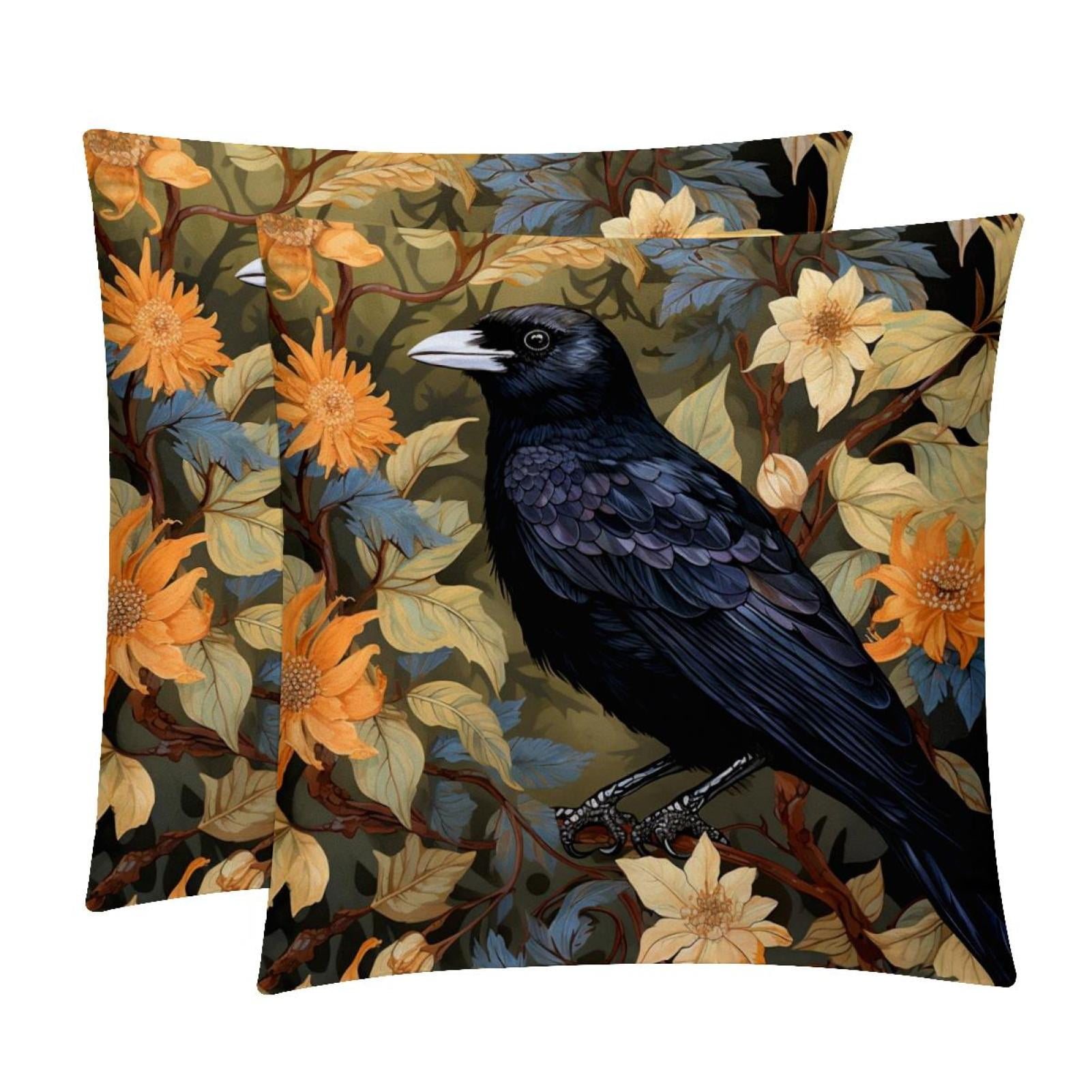 Crow Patterns for Home Decor, Covers Available in 16x16, 18x18, and ...