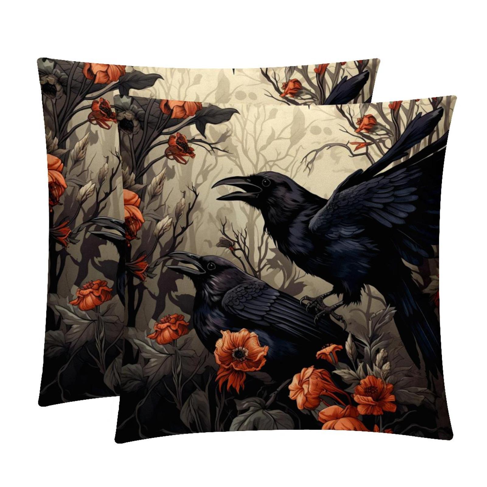 Crow Patterns for Home Decor, Covers Available in 16x16, 18x18, and ...