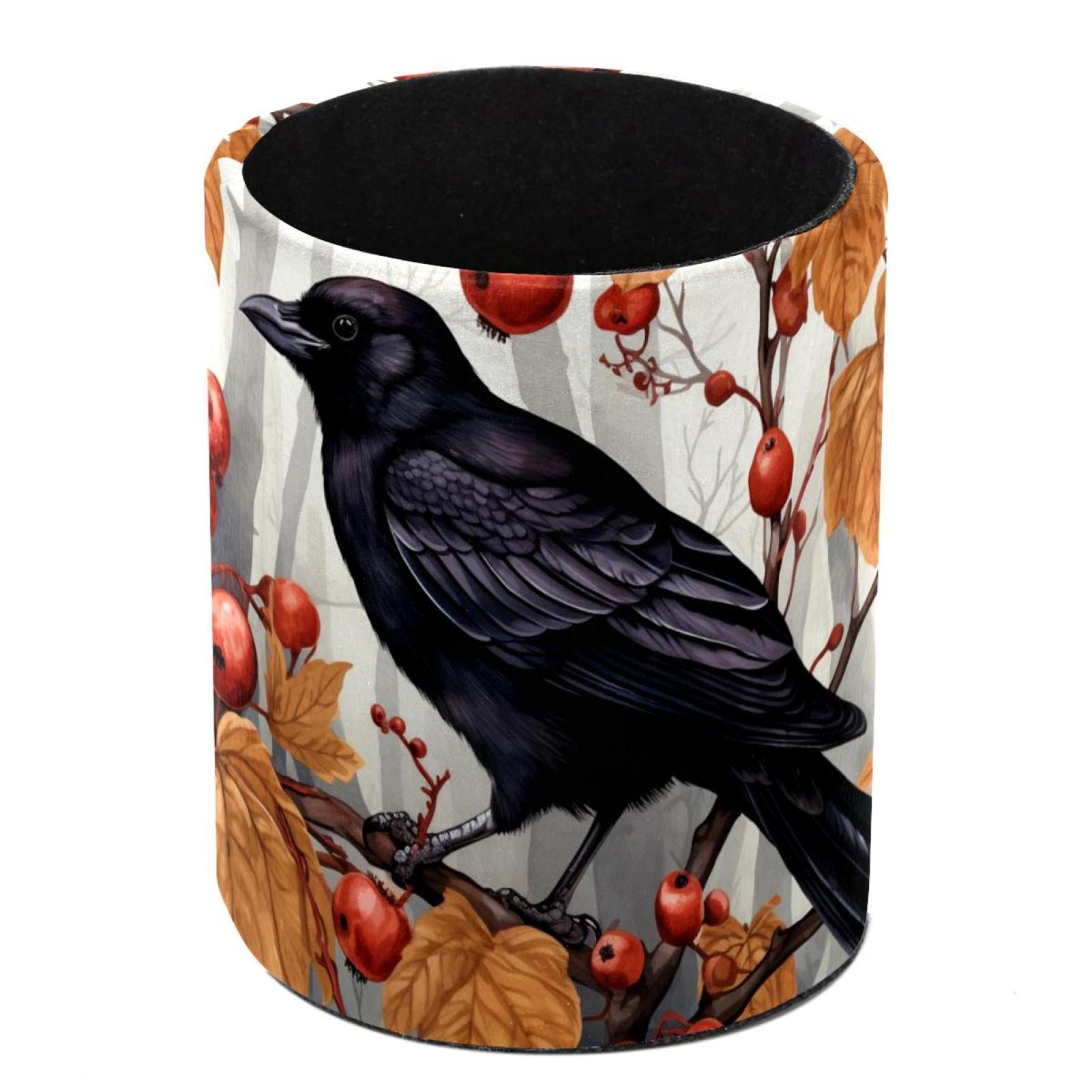 Crow Pencil/Pen Holder for desk, Round Desktop Organizer for Desk Multi ...