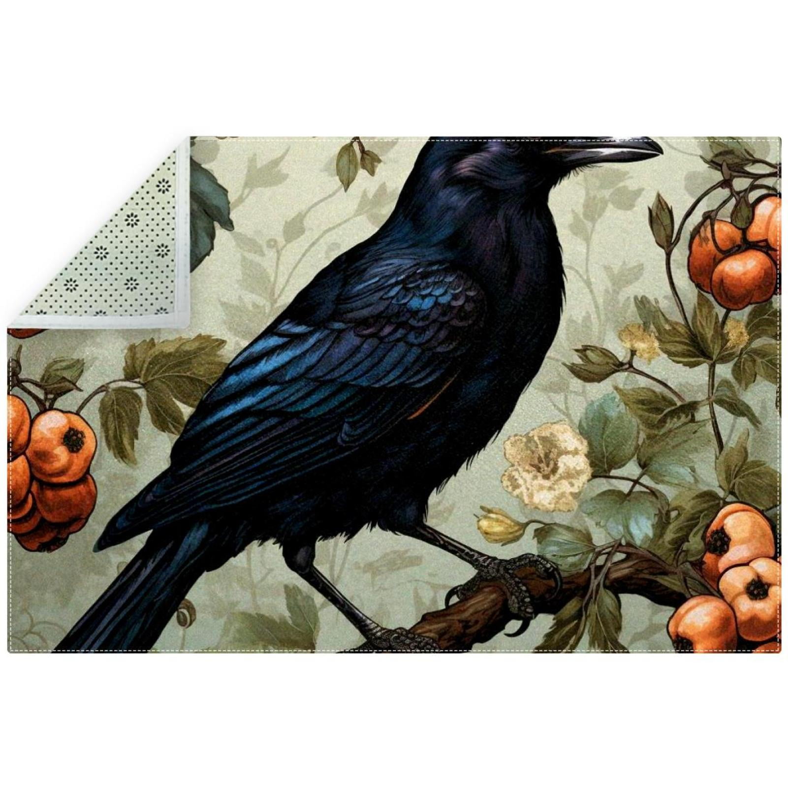 Crow Polyester Welcome Mat - Indoor/Outdoor Door Mat with Right-Angle ...