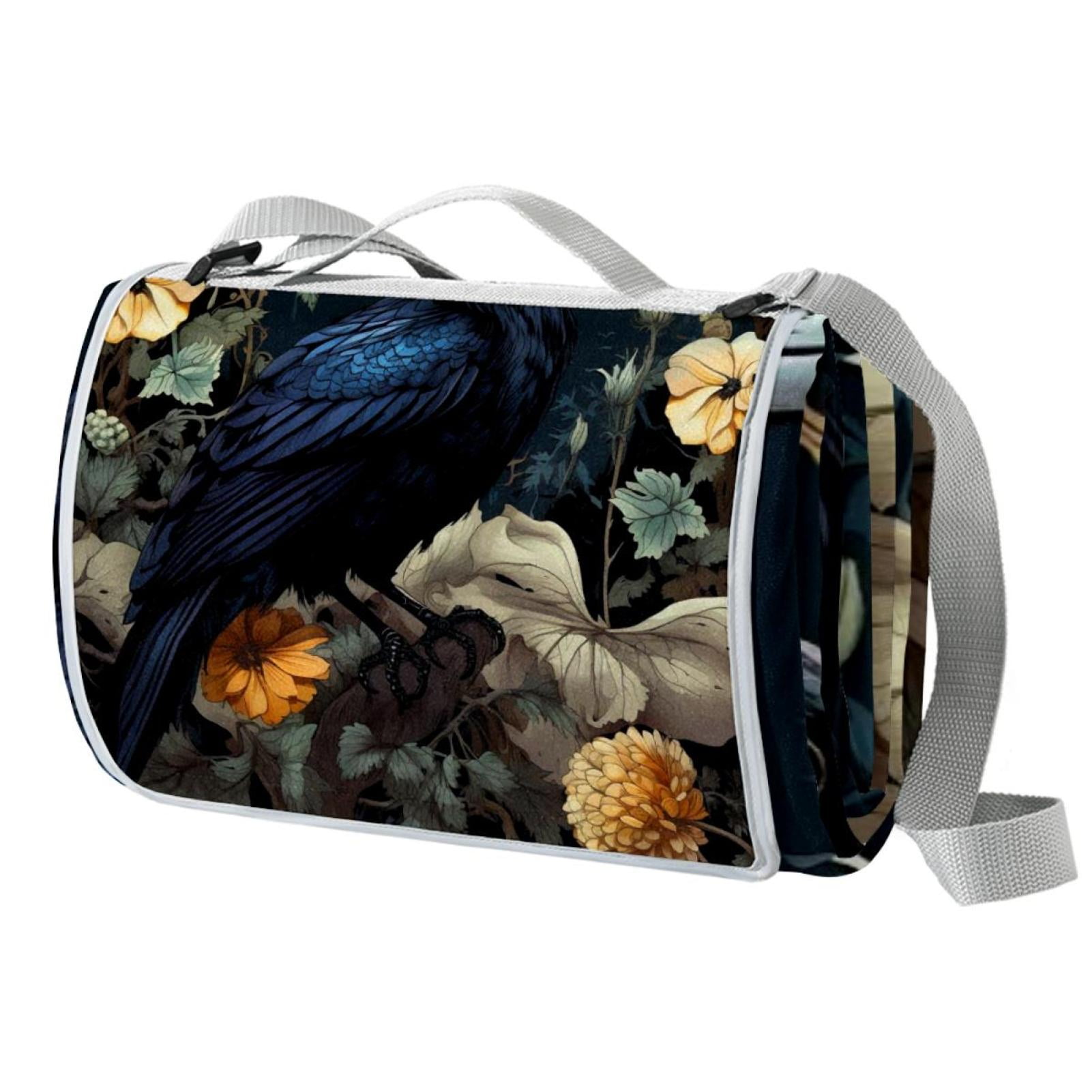 Crow Portable Canvas Picnic Blanket Waterproof Backing for Outdoor ...