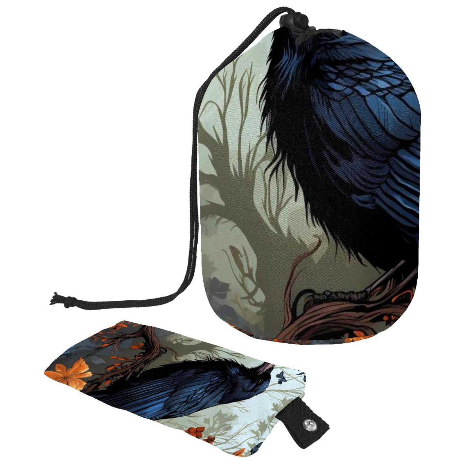 Crow Portable Drawstring Mesh Shower Bags Laundry Bag Foldable Travel ...