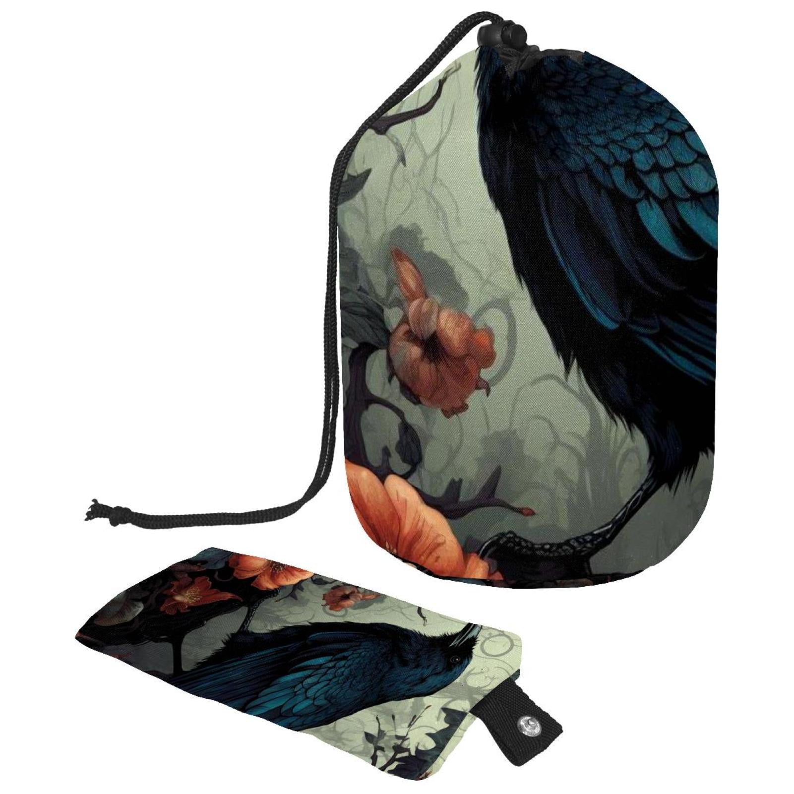 Crow Portable Mesh Laundry Bag Shower Bags, Drawstring Foldable Travel ...