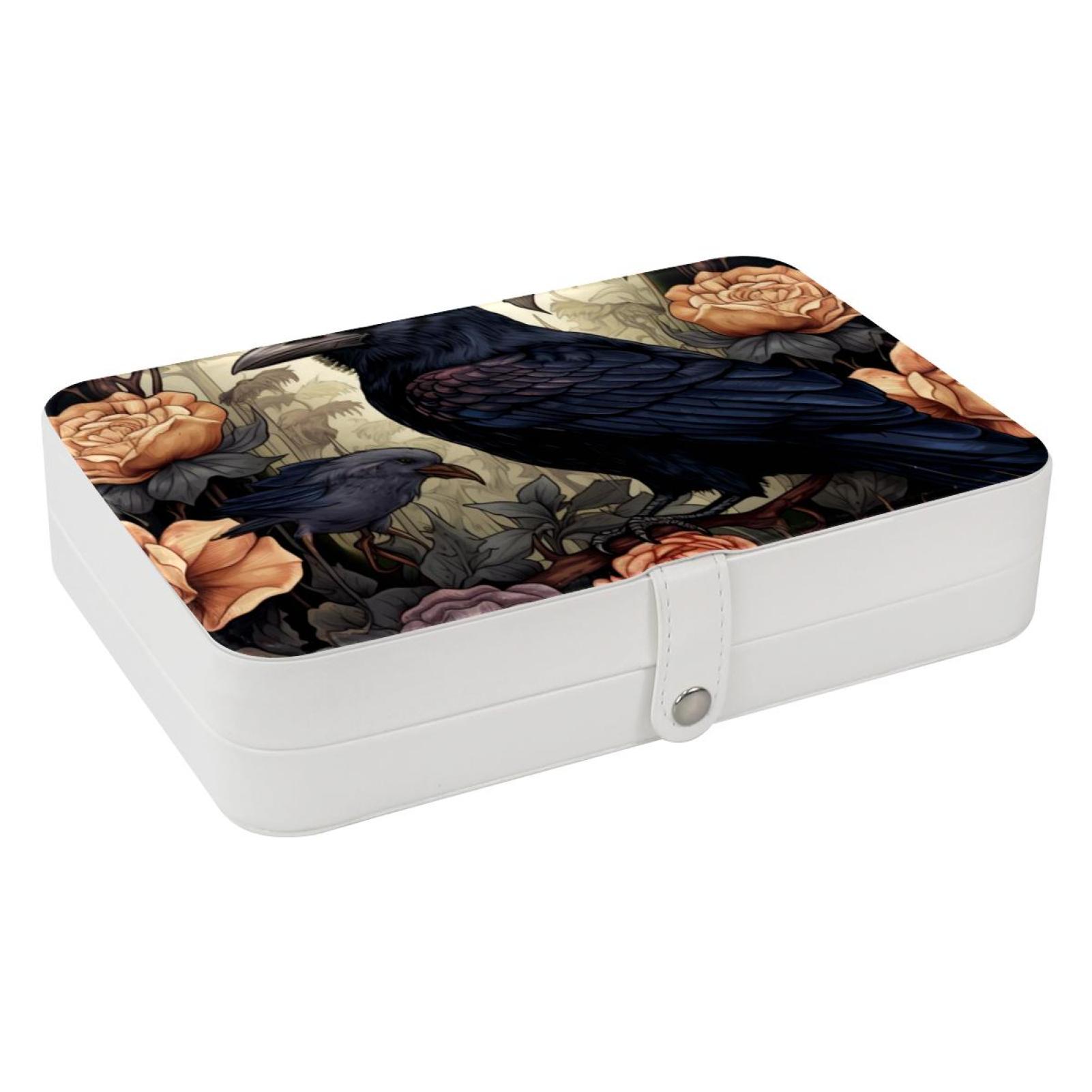 Crow Portable PU Leather Jewelry Organizer with Removable Compartment ...