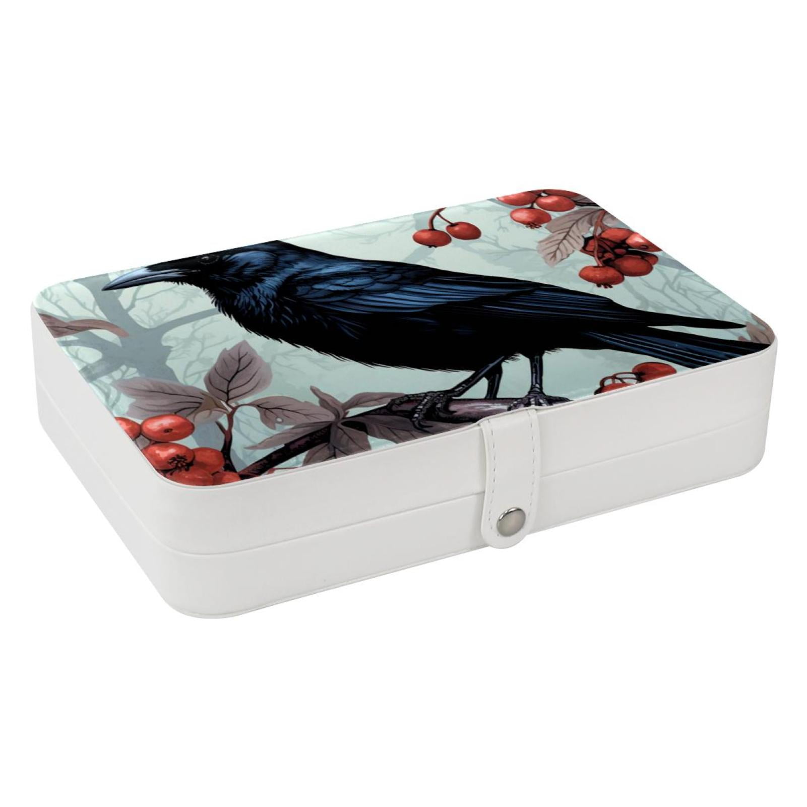 Crow Portable PU Leather Travel Jewelry Display Case Organizer Box ...