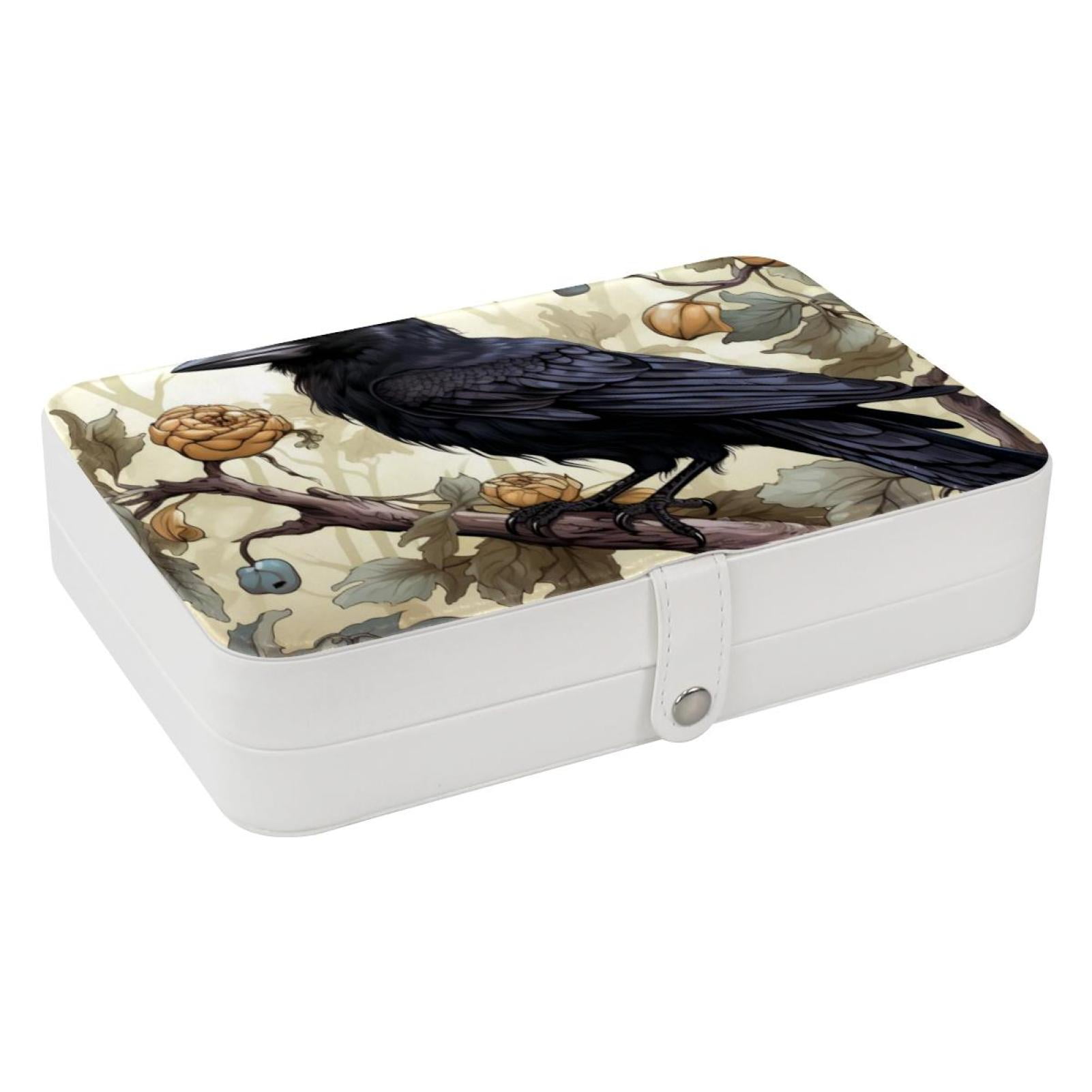 Crow Portable PU Leather Travel Jewelry Display Case Organizer Box ...