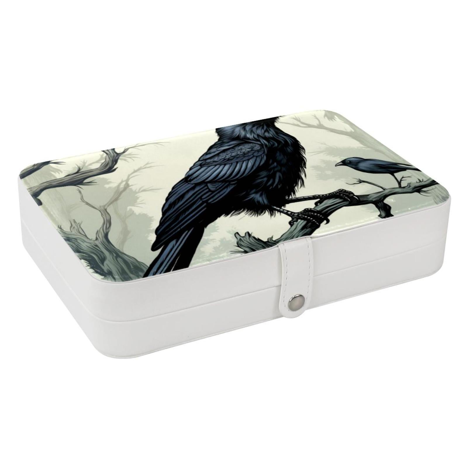 Crow Portable PU Leather Travel Jewelry Display Case Organizer Box ...