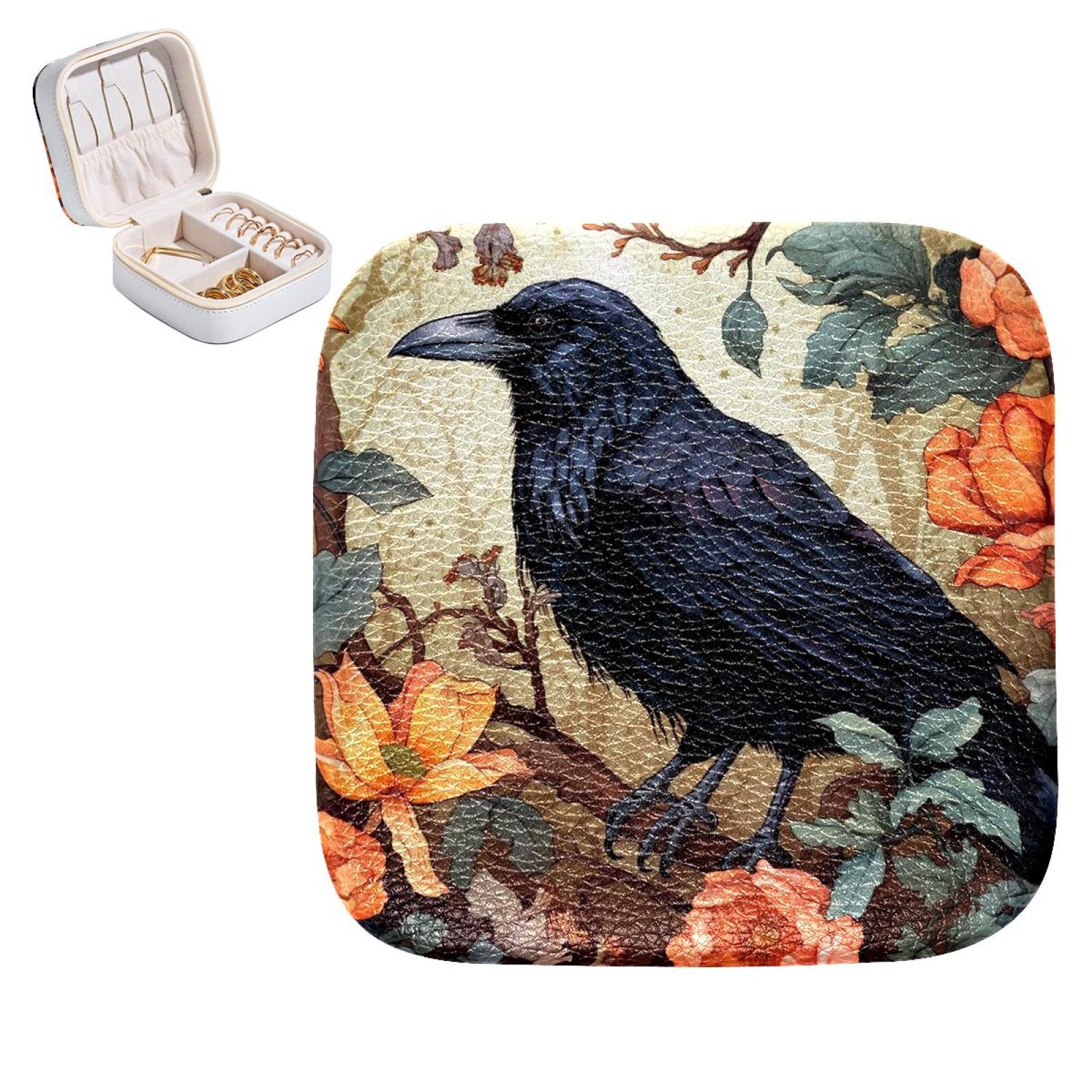 Crow Portable Square Jewelry Box Organizer for Rings, Earrings ...