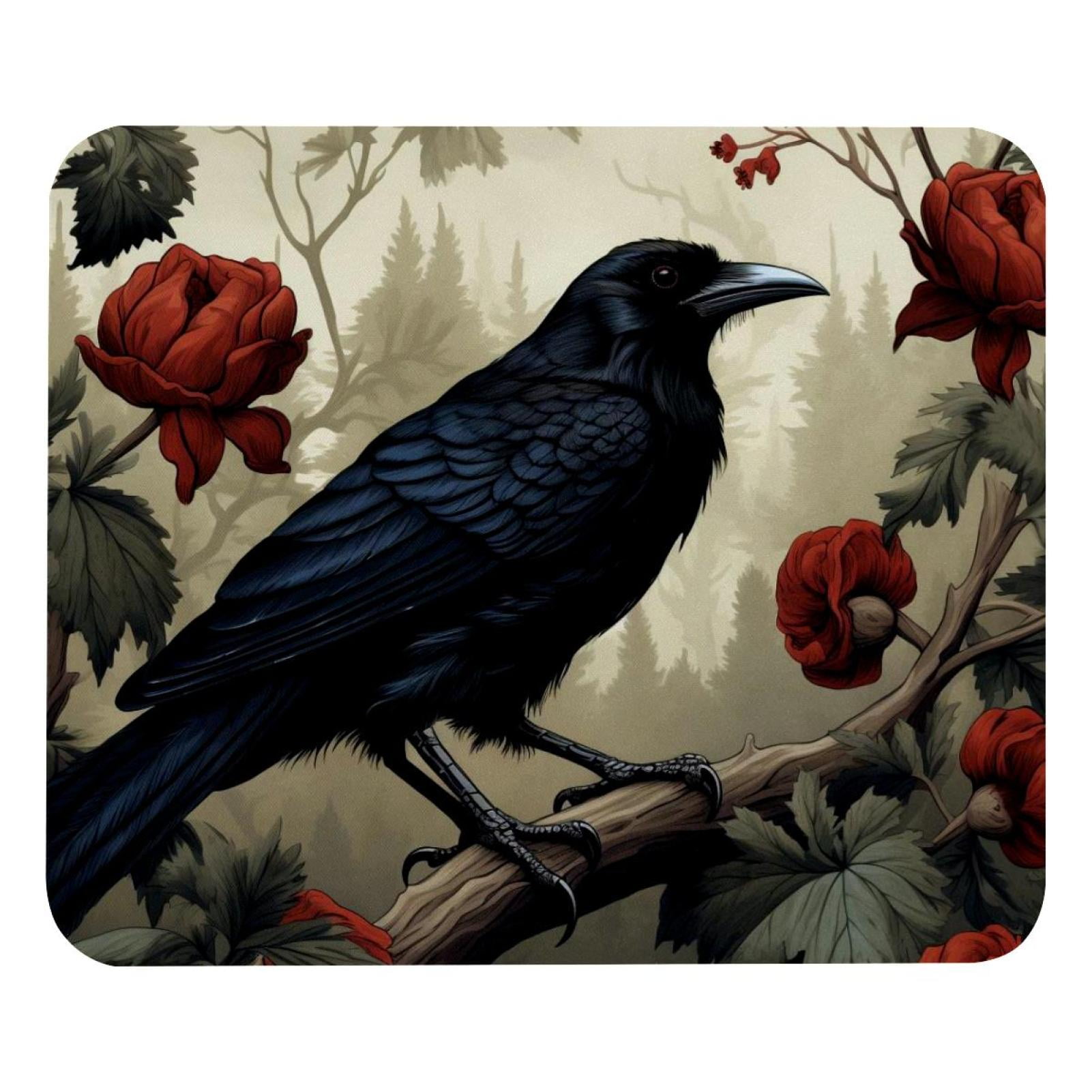 Crow Printed Gaming Mousepad Desk Pad, Square 8.3x9.8 Inch Non-Slip ...