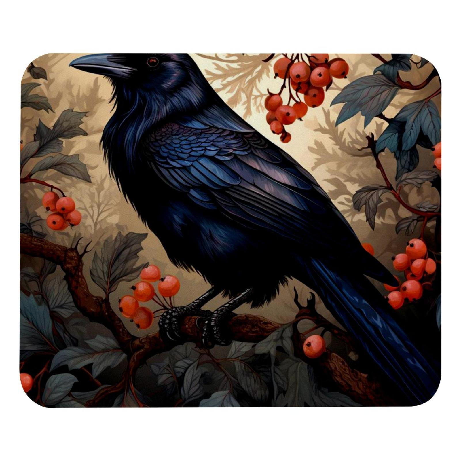 Crow Printed Square Desk Pad Mouse Pad Desk Mat Non-Slip Rubber Bottom ...