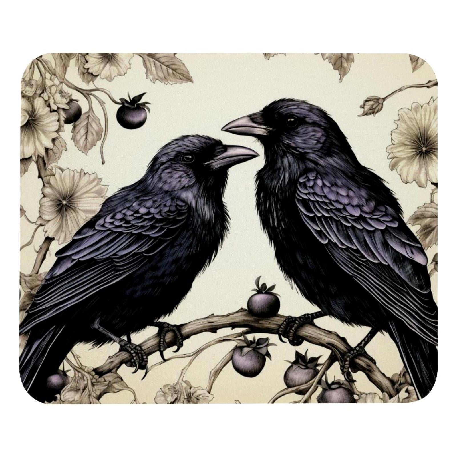 Crow Printed Square Gaming Mouse Pad, Non-Slip Rubber Bottom Mouse Mat ...