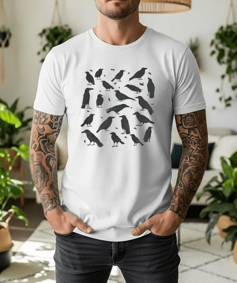 Crow Raven Art Gothic Night Nature Vintage Scene Unisex T-Shirt, for ...