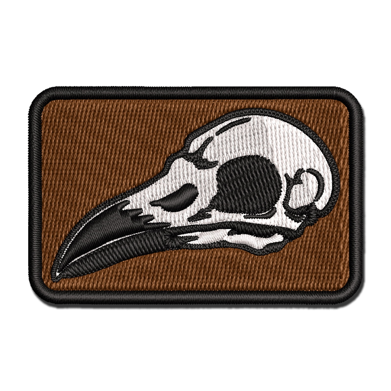 Crow Raven Bird Skull Applique Multi-Color Embroidered Hook & Loop ...