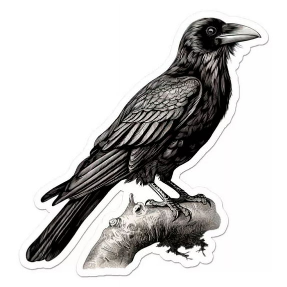 Crow Raven Bird Sticker Indoor Outdoor Phone Decal Water Bottle ...