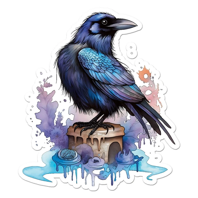 Crow Raven Magpie Sticker Phone Decal Water Bottle Stickers Car Decals ...