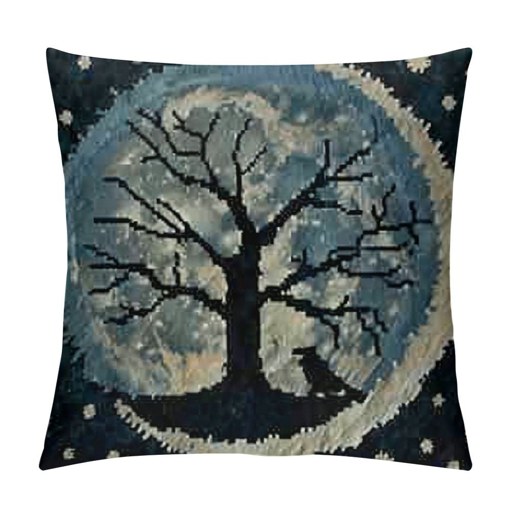 Crow Raven Moon Night Latch Hook Pillowcase Kits for Adults and Starter ...