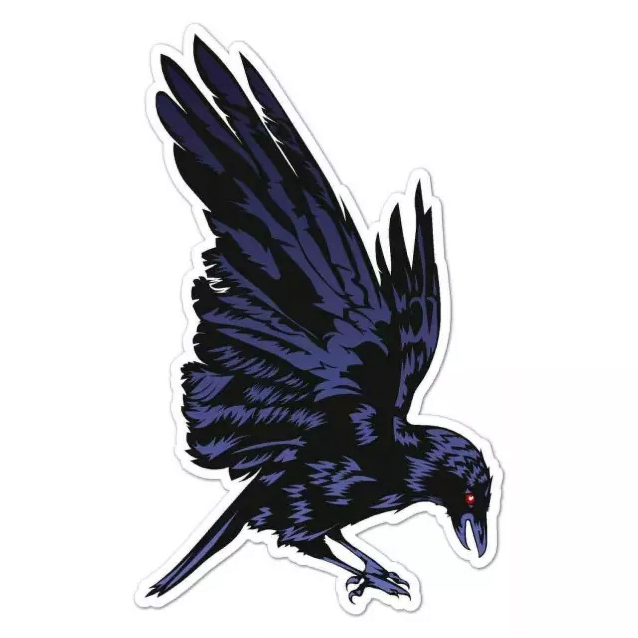 Crow Raven Sticker Indoor Outdoor Phone Decal Water Bottle Stickers Car ...