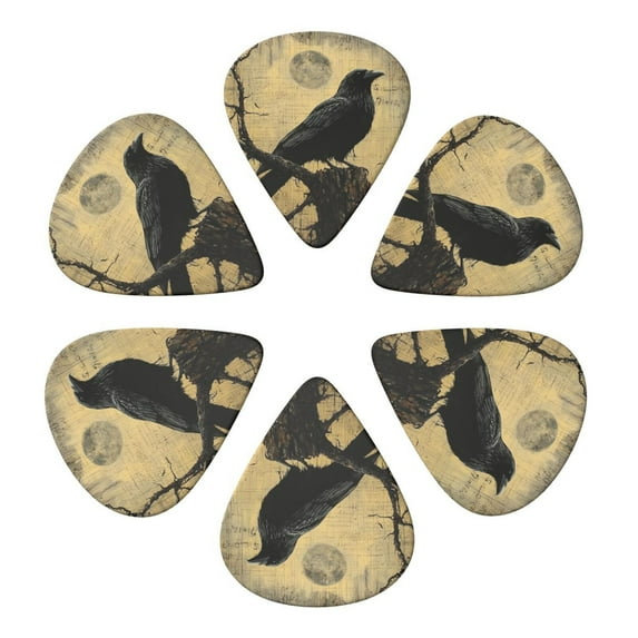 Crow Raven Vintage Guitar Pick 6 Pack for Bass Acoustic Electric ...