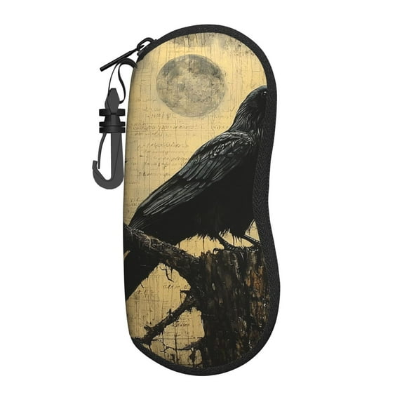 Crow Raven Vintage Sunglasses Case Travel Zipper Eyeglass Glasses Case ...