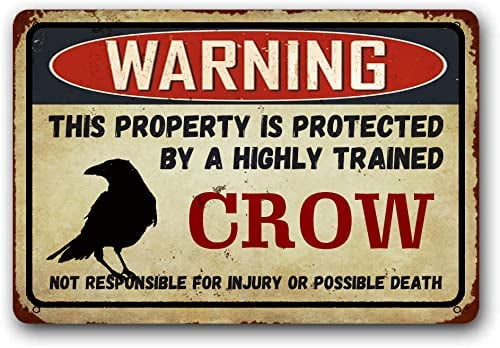 Crow Retro Sign,Funny Metal Signs Warning Sign Pet Gift, Exotic pet ...