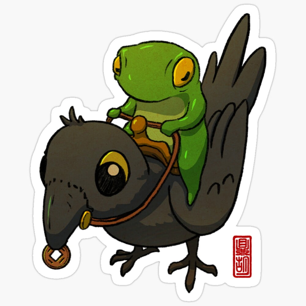 Crow Rider Frog Stickerphone Decal Water Bottle Stickers, Vinyl ...