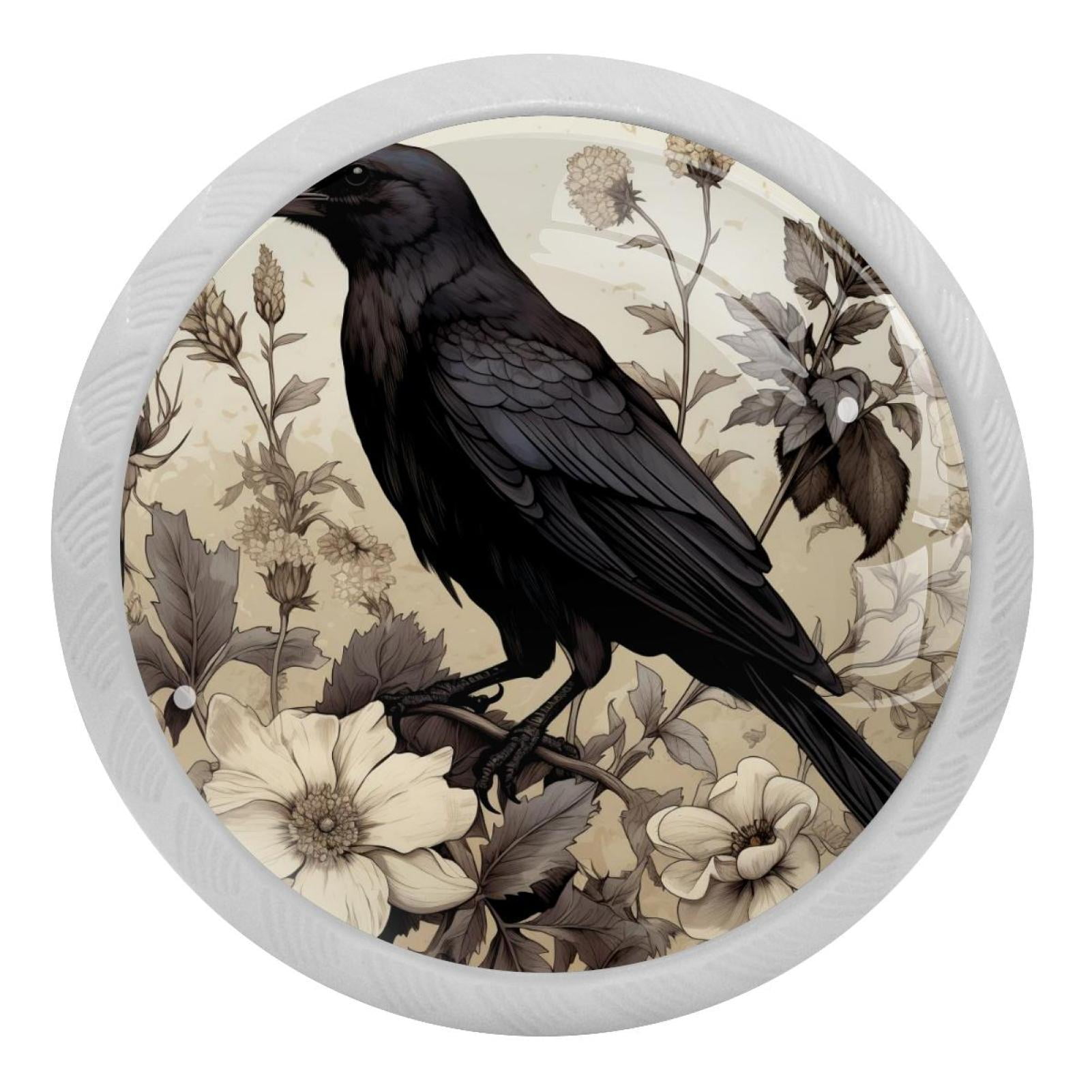 Crow Round Glow-in-the-Dark Cabinet Knobs: Fluorescent Drawer Pulls 4 ...