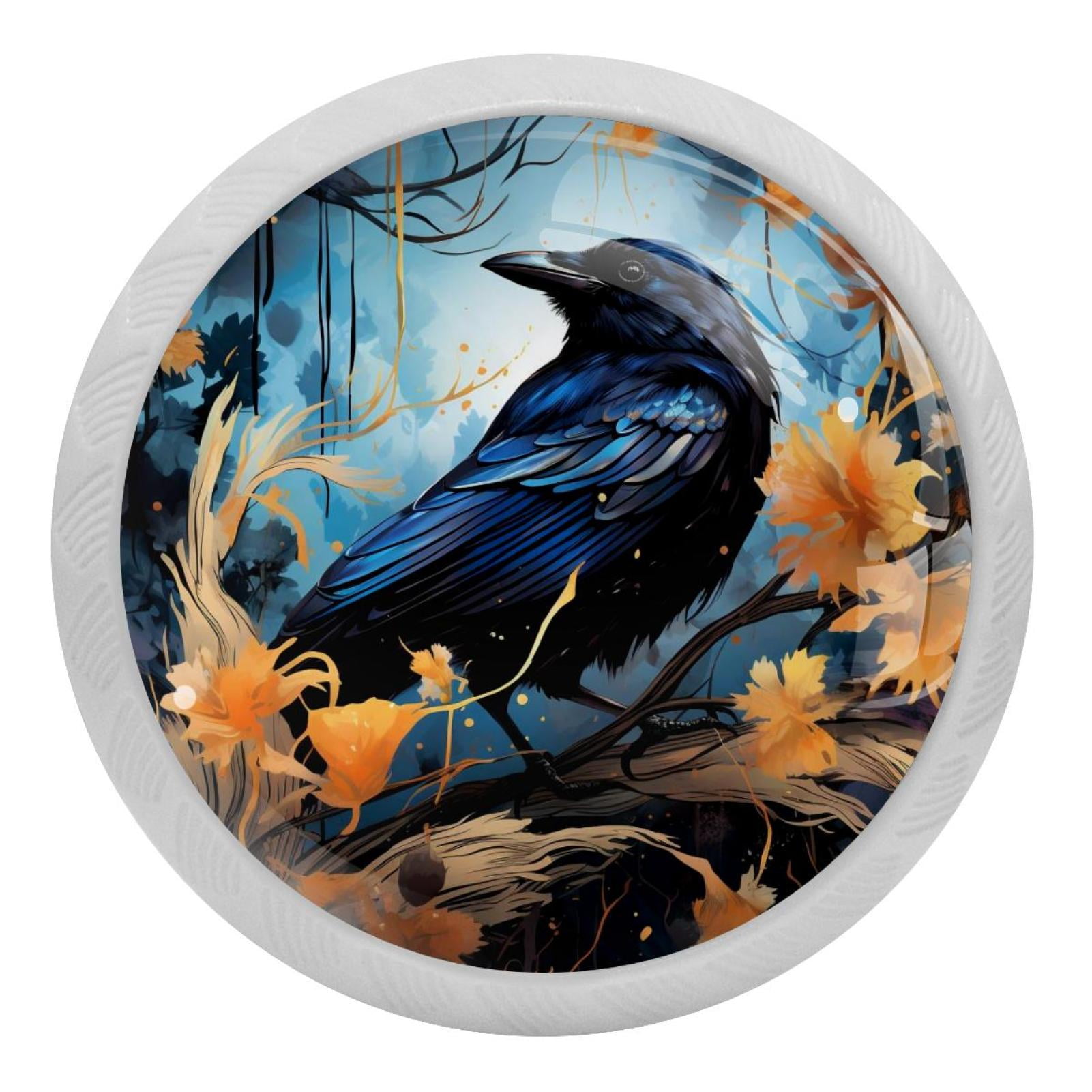 Crow Round Glow-in-the-Dark Fluorescent Cabinet and Dresser Knobs - 4 ...