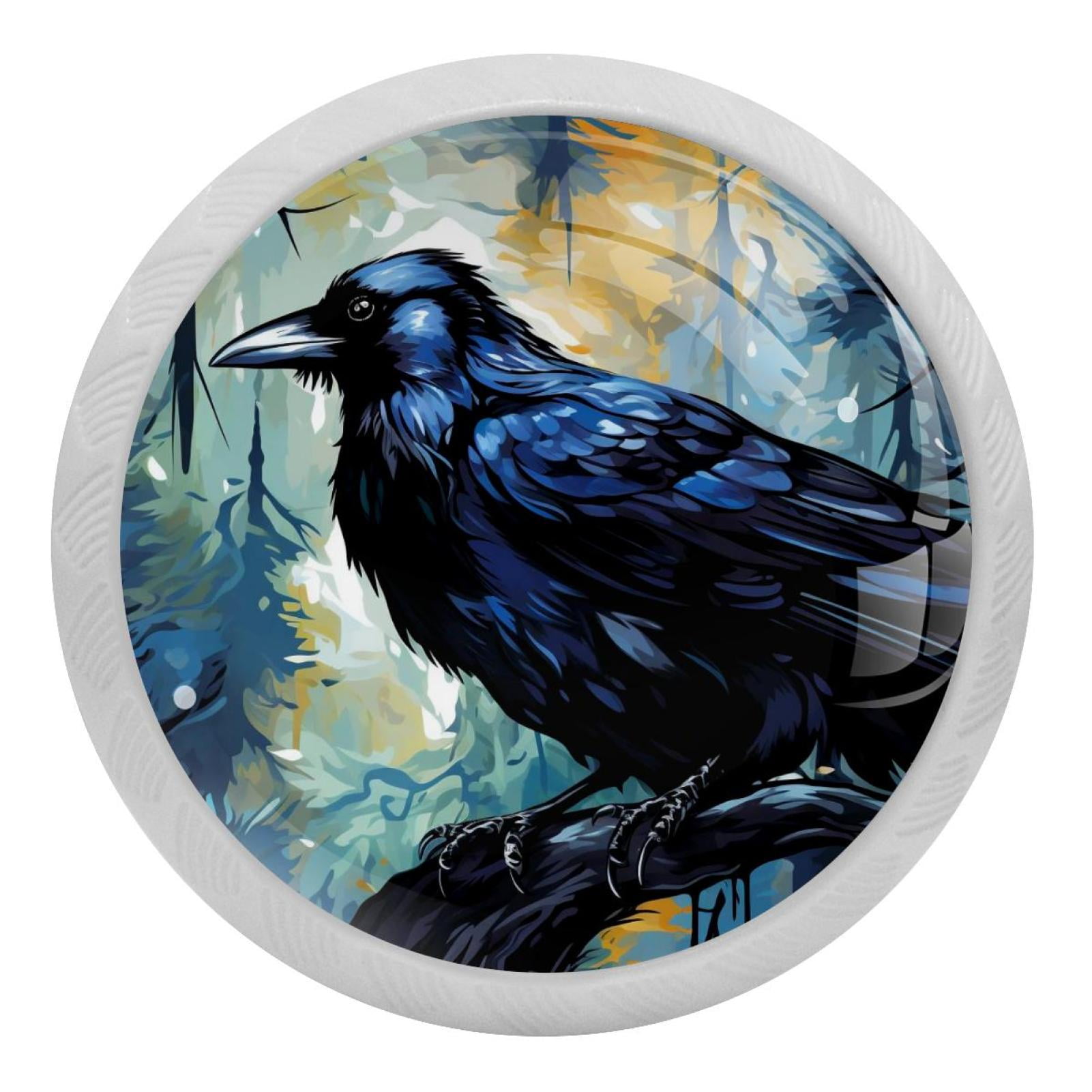 Crow Round Glow-in-the-Dark Fluorescent Cabinet and Dresser Knobs - 4 ...