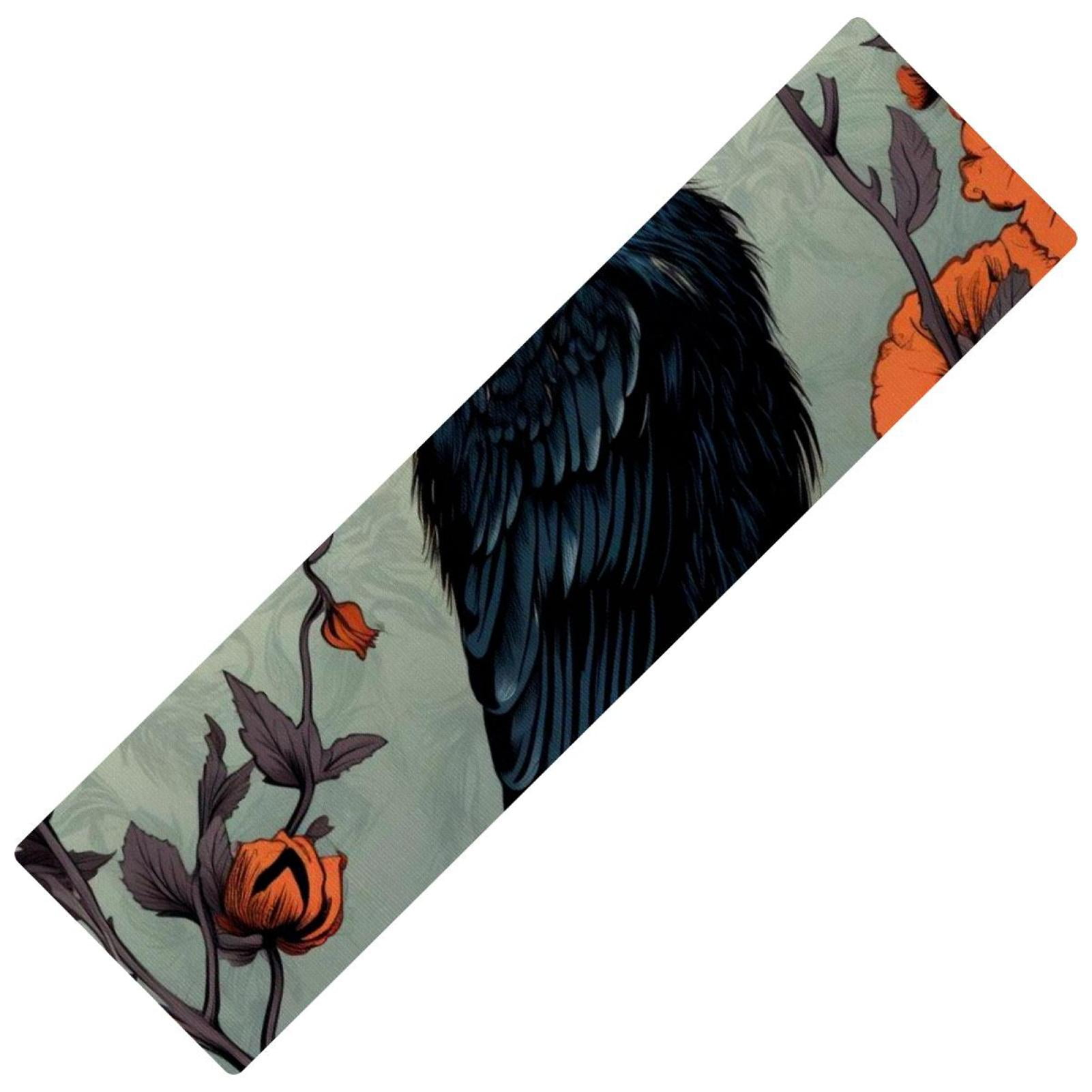 Crow Rubber Mat Runner Rug: Rectangular 15.7"x59" Kitchen Runner with ...