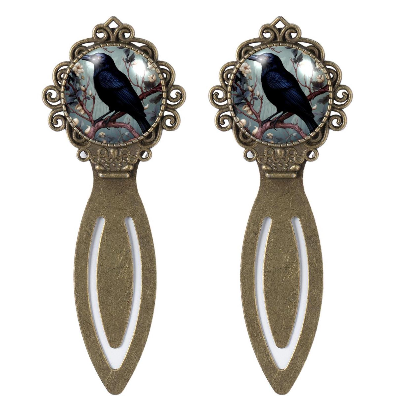 Crow Set of Two Vintage Copper-Colored Lace Bookmarks - Stainless Steel ...