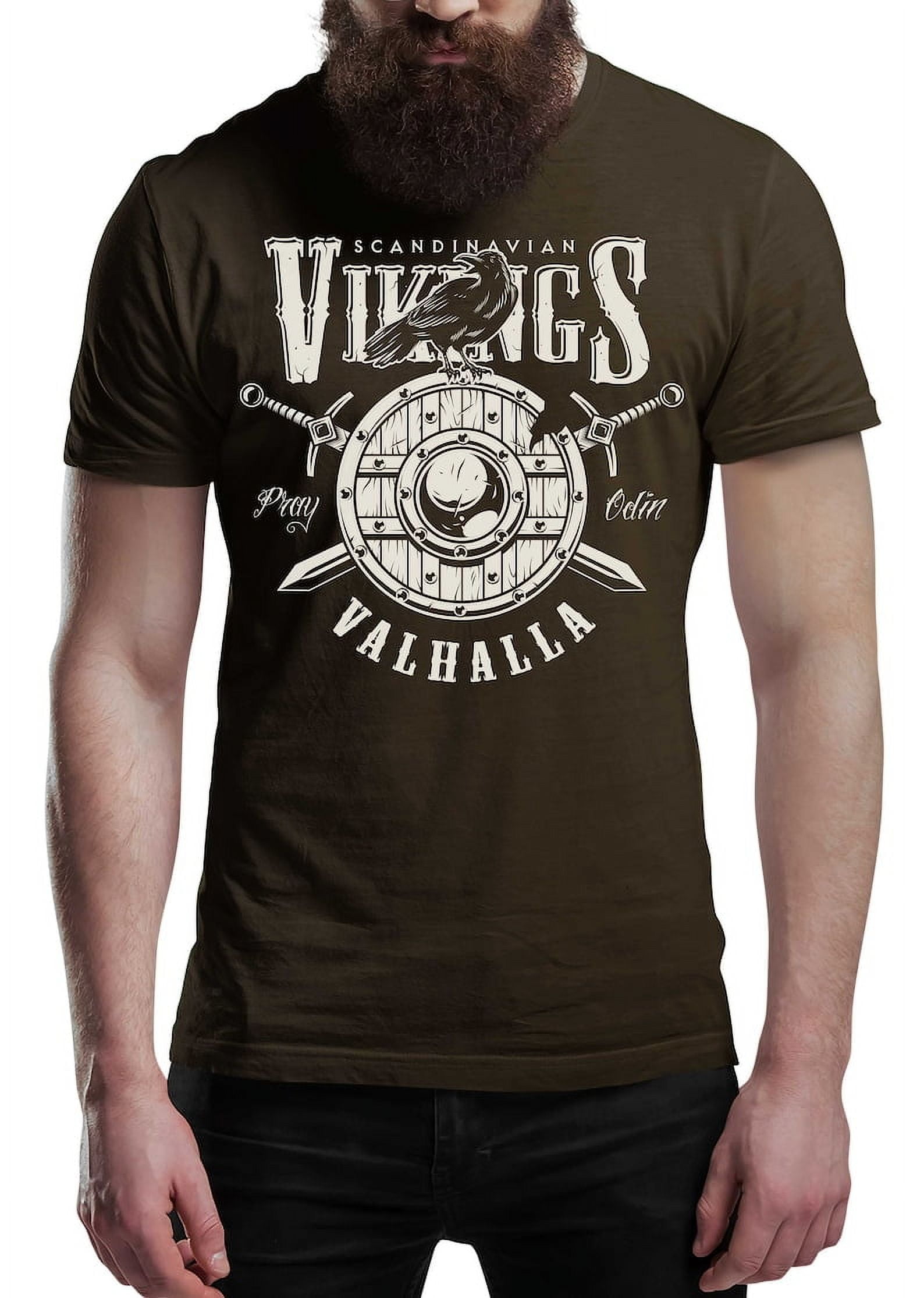 Crow & Shield Pray To Odin T-Shirt Epic Valhalla Viking Tee Shirt ...