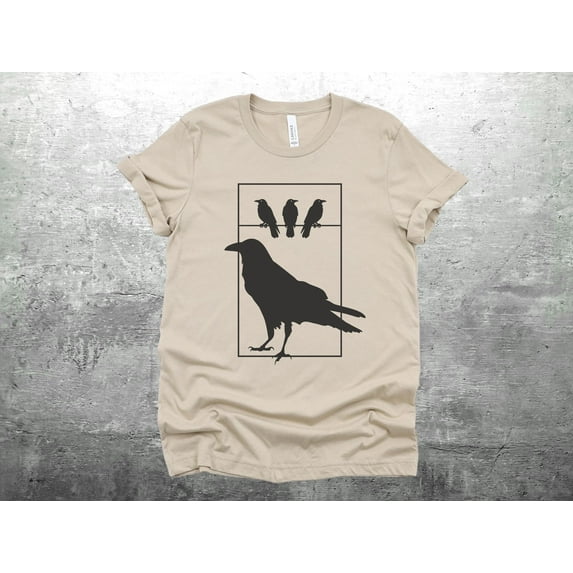 Crow Shirt, Bird T-shirt, Bird Lover Shirt, Minimalist Aesthetic ...