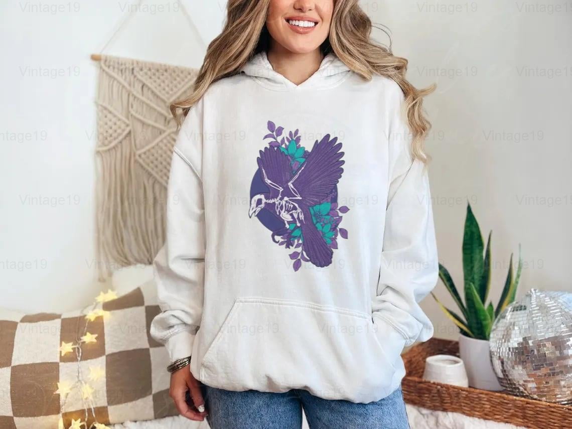 Crow Skeleton Hoodie with Gothic and Dark Art Aesthetic, for men ...