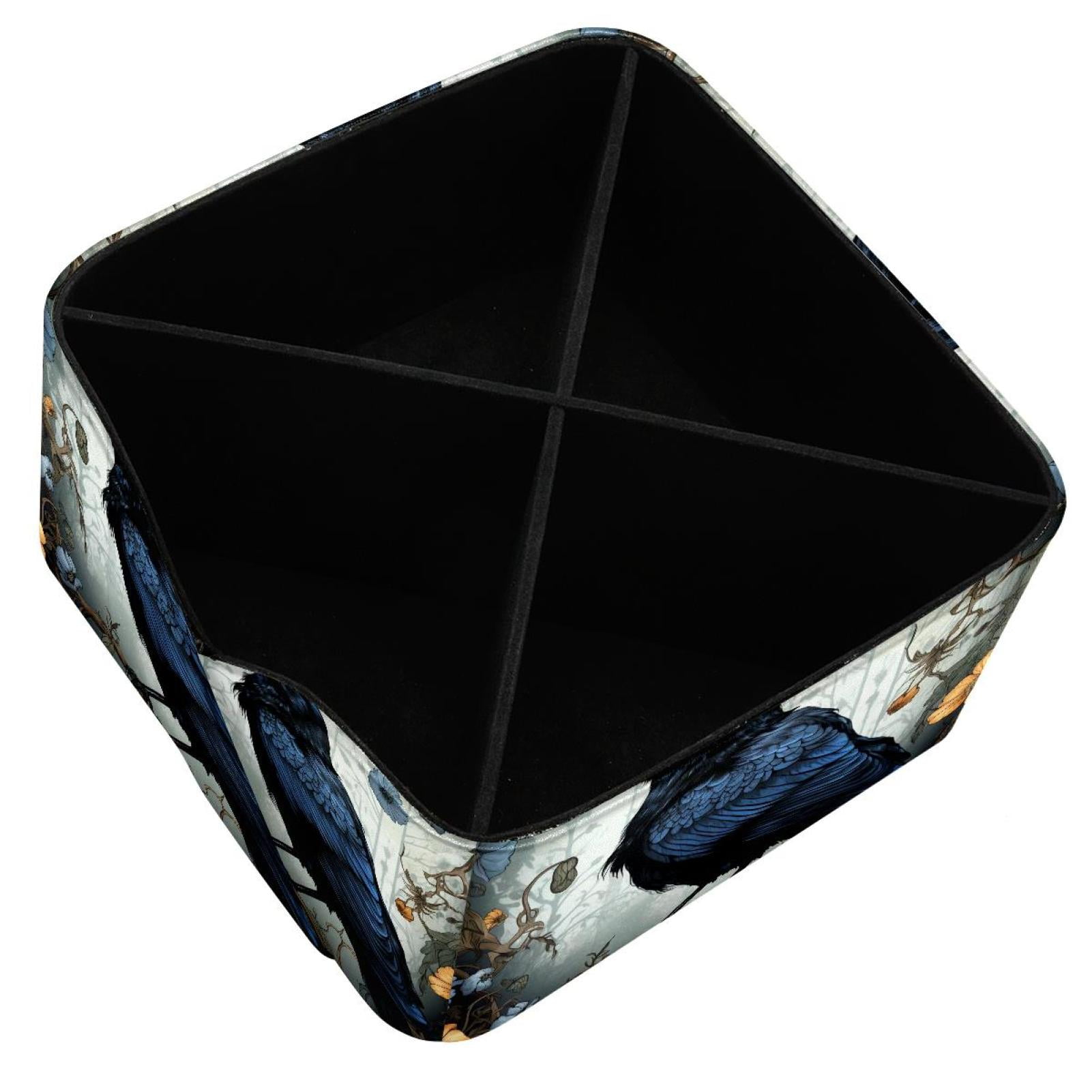 Crow Square Pen Case with 4 Compartments, Removable Dividers - Pencil ...