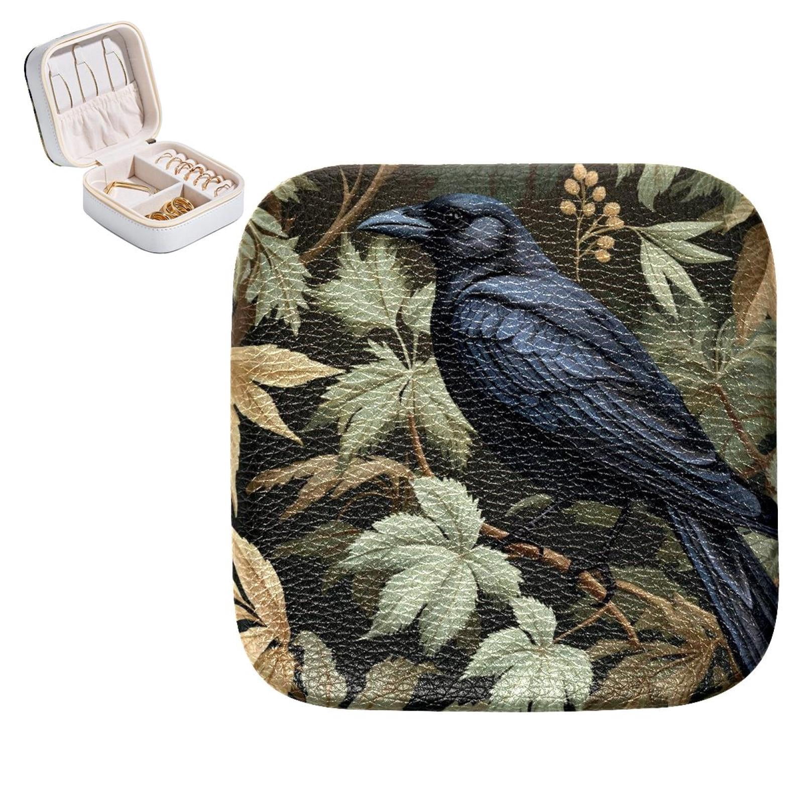 Crow Square Travel Jewelry Box Organizer Display Case Holder Necklace ...