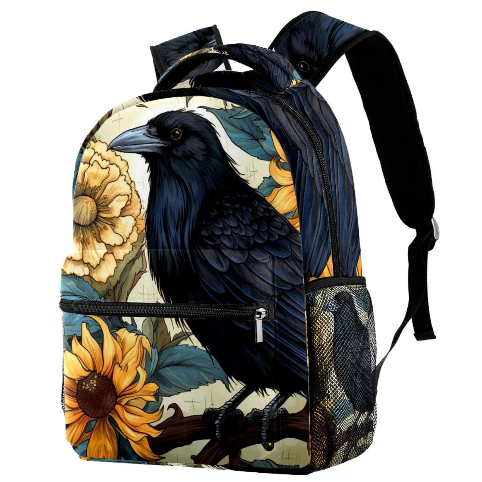 Crow Sunflowers Golden Lightweight Backpacks Roomy Interior, Casual ...