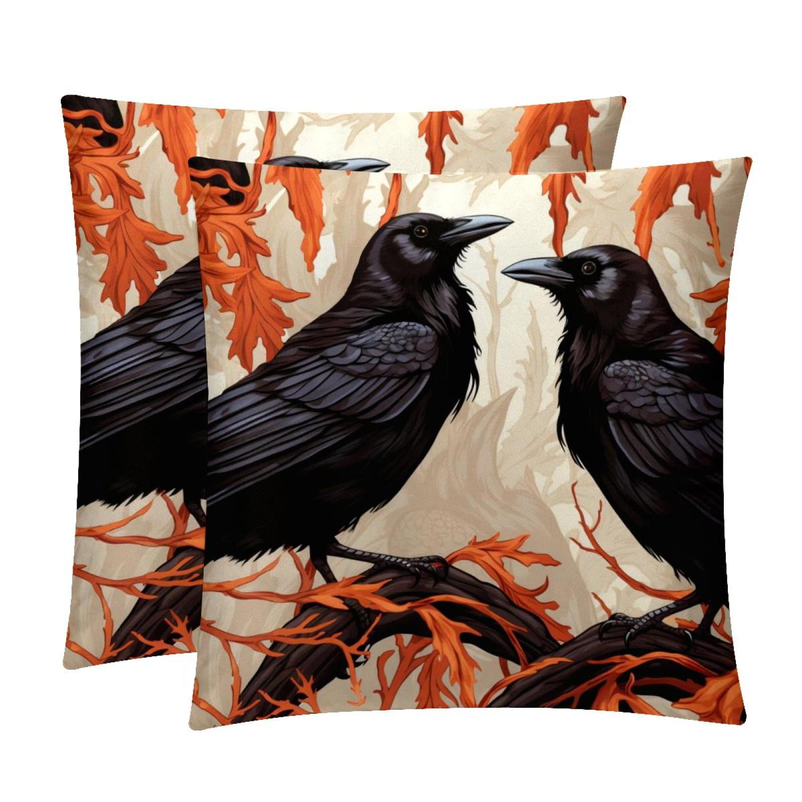 Crow Throw Pillows Set of 2 with Unique Patterns Covers - Available in ...