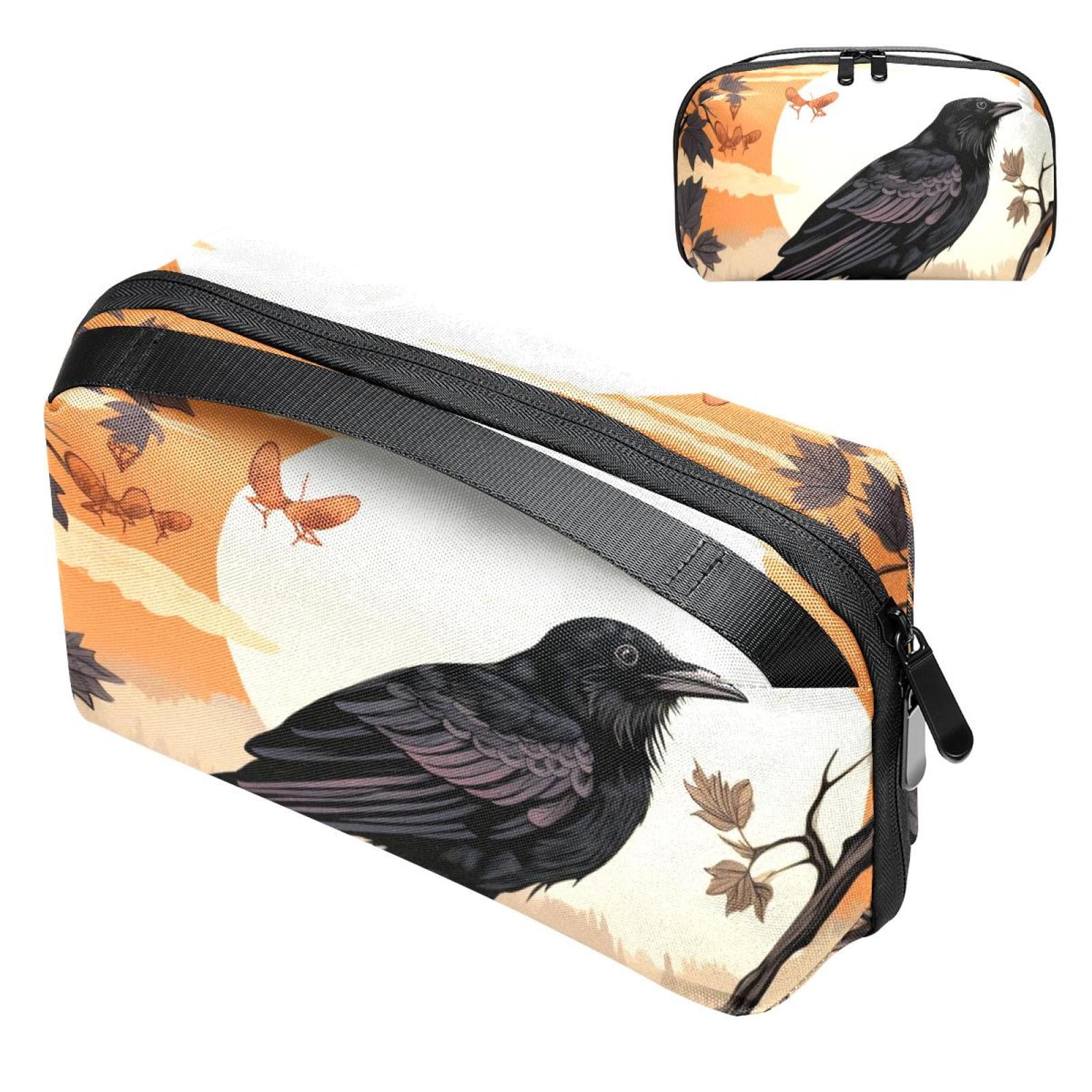 Crow Travel Case USB Organizer Leather Cord Organizer Cable Clips Cord ...